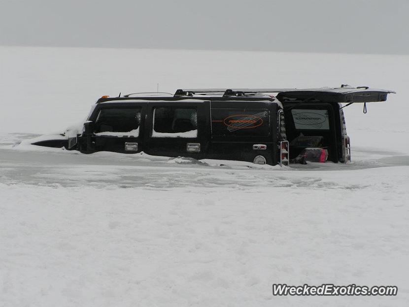 The Ice Was Thin. The 1st Hummer Sunk. They Tried to Pull it Out With ...