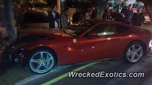 Crashed Ferrari F12