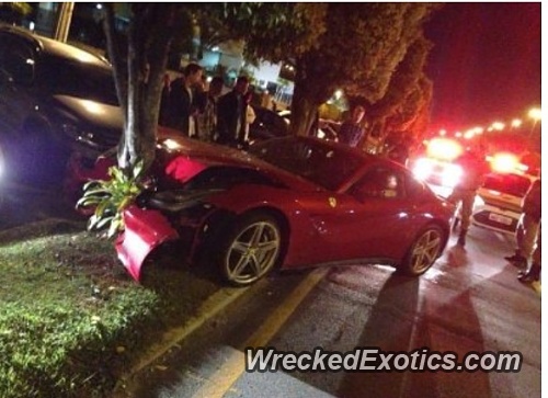 Crashed Ferrari F12