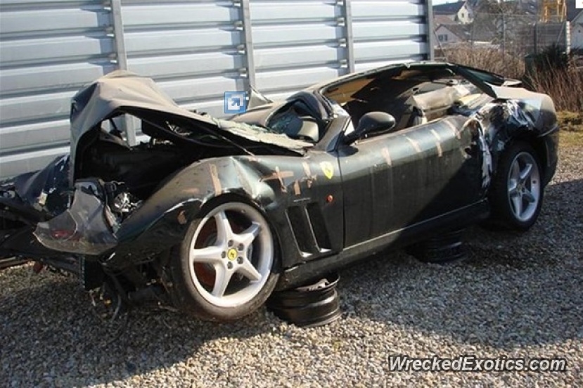 1999 Ferrari 550 Maranello Wrecked in Switzerland